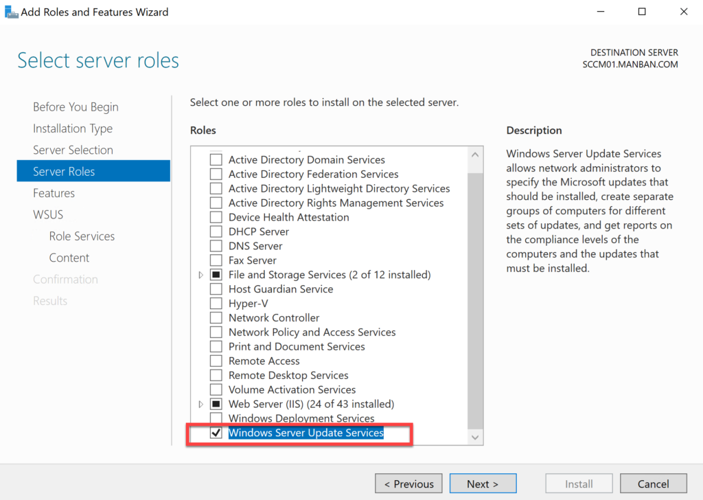 How To Install Software Update Point Role On Sccm Configuration Manager Manishbangia
