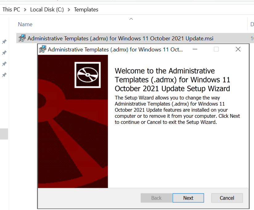 Install Windows 11 Administrative Templates Configuration Manager