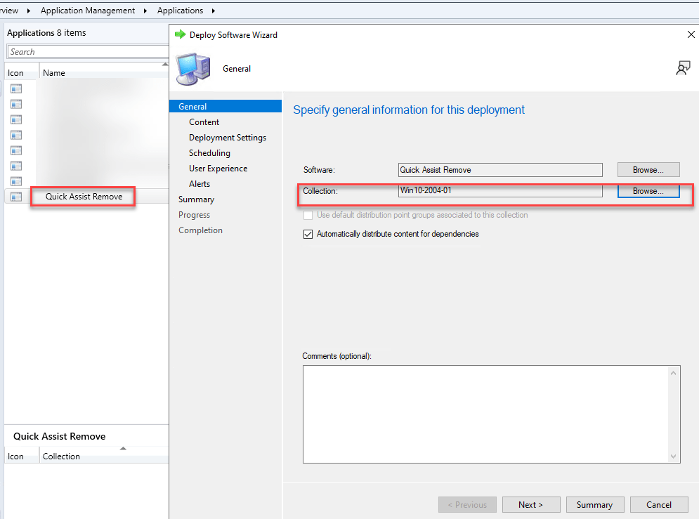 Remove Quick Assist using SCCM Application Model | Configuration ...
